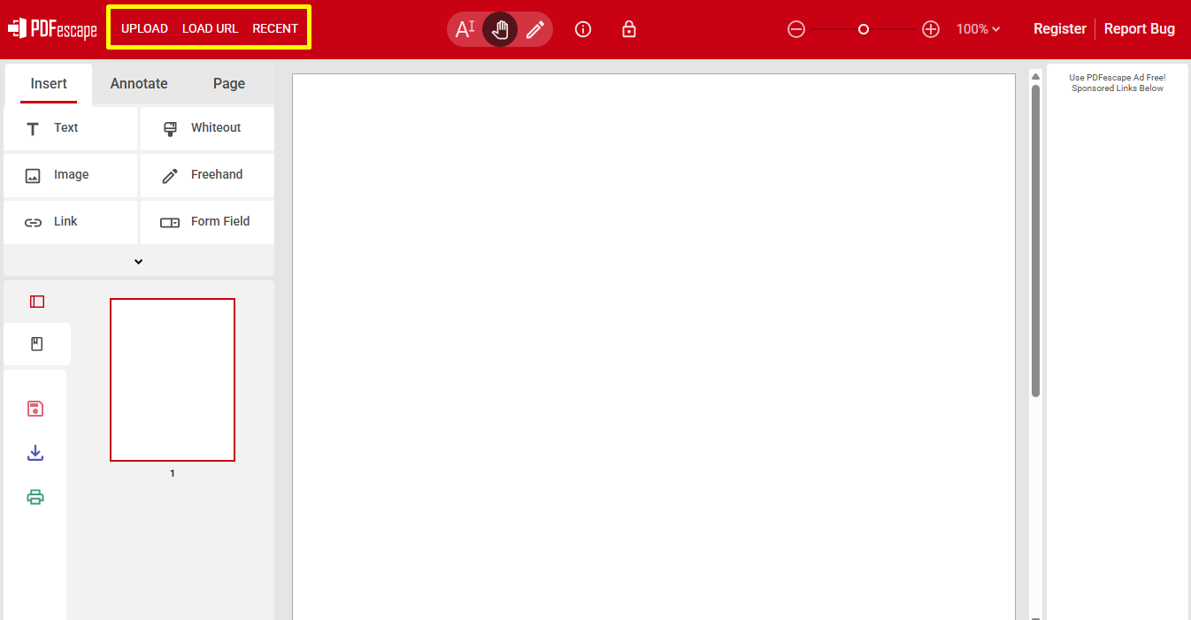 PDFescape Online Updated Interface – PDFescape